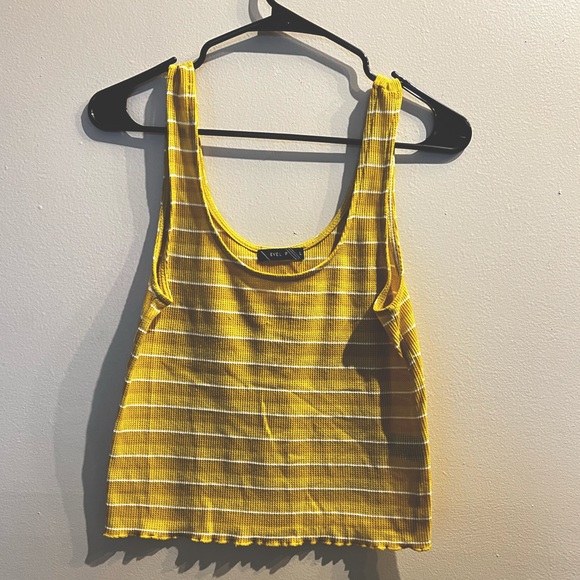 Level Up | Tops | Yellow Stripped Crop Top | Poshmark